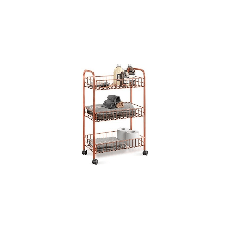 Lugano Copper Trolley 3 Shelves 41X23X63Cm Metaltex | Iperbriko