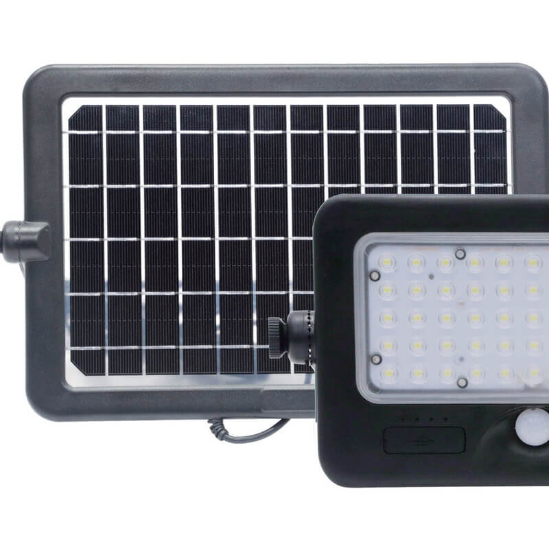 Rechargeable Solar Floodlight LED 10W- 4000K-1100lm IP65 - Lithium Battery